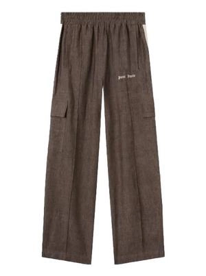 Palm Angels Logo Embroidered Track Trousers - Brown