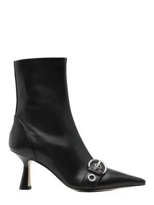 AeydĒ 80mm Buckle-detail Pointed-toe Boots - Black