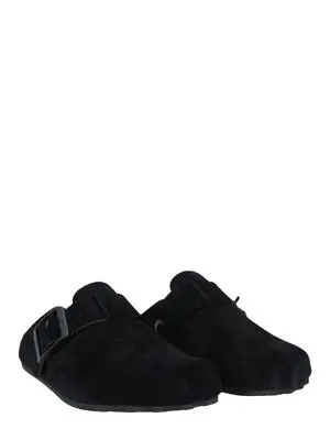 Balenciaga Suede Mules With Round Toe Black
