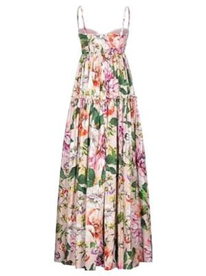 Dolce & Gabbana Sleeveless Floral Print Maxi Dress - Pink