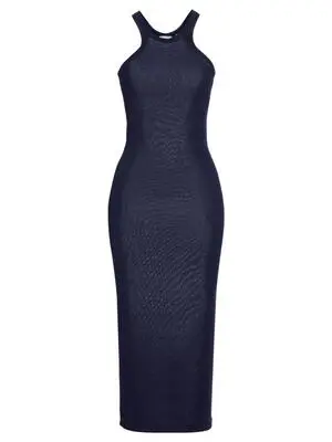 Sportmax Sleeveless Fitted Metallic Knit Dress - Black