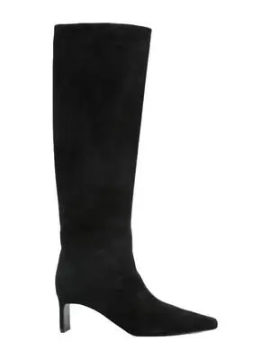 Khaite 55mm Suede Knee-high Boots - Black