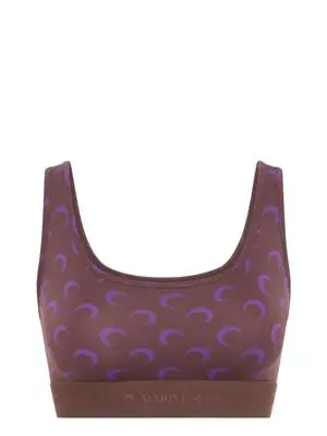 MARINE SERRE Moon-printed Sports Bra - Red