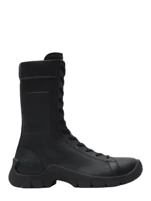 Burberry Leather Lace-up Combat Boots - Black