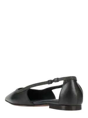 BRUNELLO CUCINELLI Brunello Cucinelli Leather Pointed Toe Ballet Flats