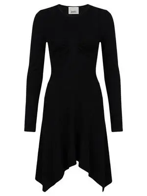 Isabel Marant Étoile Long Sleeve Gathered Sheath Dress - Black