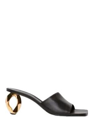 J.W.ANDERSON Leather Sandals With Chain Embellished Heels