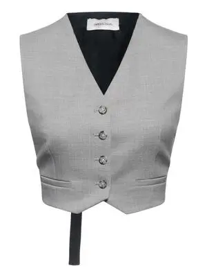 Sportmax Solid Wool Suit Vest - Grey