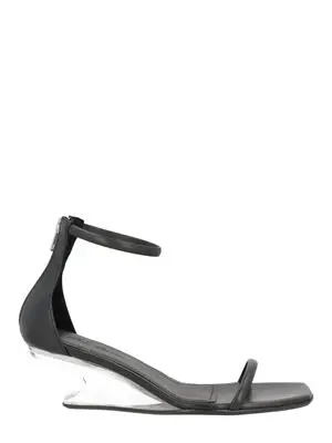 Rick Owens Sculptural Heel Slingback Sandals - Black
