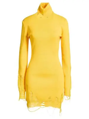 MAISON MARGIELA Slim-fit Knit Dress With Distressed Details - Yellow
