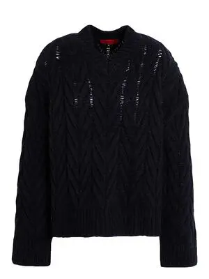 MAXCO. Max&co. V-neck Long Sleeve Knit Jumper - Black