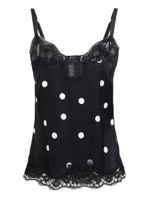 Dolce & Gabbana Polka Dot Lace Camisole - Black