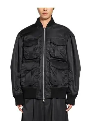 Simone Rocha Padded Multi-pocket Bomber Jacket - Black