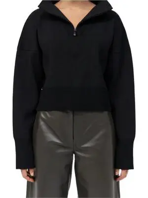 ST. AGNI Milano Quarter-zip Knit Sweater - Black