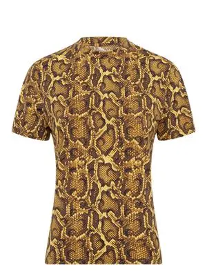 MARINE SERRE Short-sleeved Crewneck Top - Brown