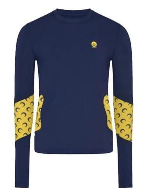 MARINE SERRE Long-sleeve Moon Print Top - Blue