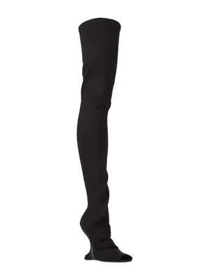 Rick Owens Thigh-high Sculptural Heel Boots - Black