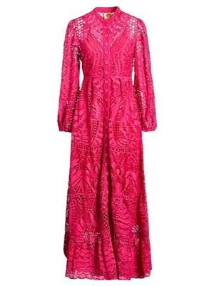 Farm Rio Maxi Shirt Dress - Fuchsia