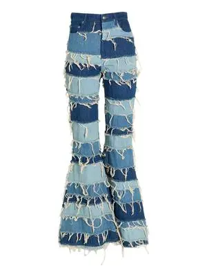 Sportmax Patchwork Bootcut Jeans - Blue