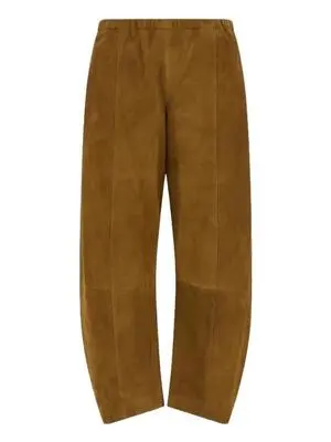 Khaite Clover Elasticated-waist Wide-leg Trousers - Brown
