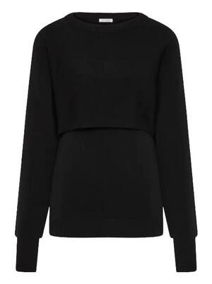 ST. AGNI Layered Design Sweater - Black