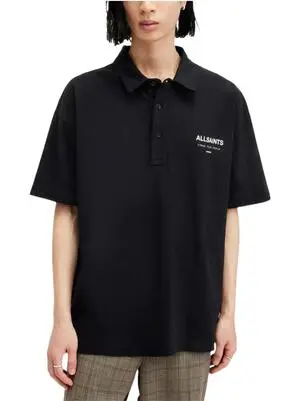 ALLSAINTS Underground Short-sleeved Polo Shirt - Black