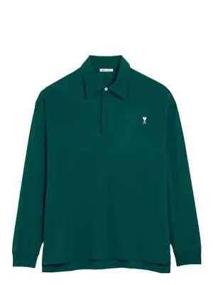 AMI Paris Cotton De Coeur Polo - Green