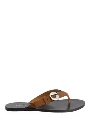 Coperni Coperni Lizard-Effect Buckle Thong Sandals Gray
