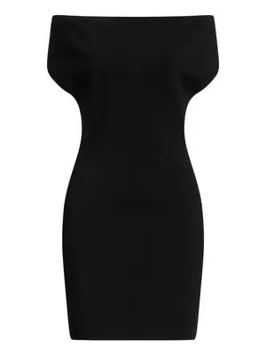 Jacquemus Off-the-shoulder Short Sleeve Bodycon Dress - Black