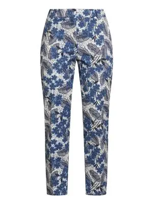 Max Mara Floral Print Tapered Trousers - Blue