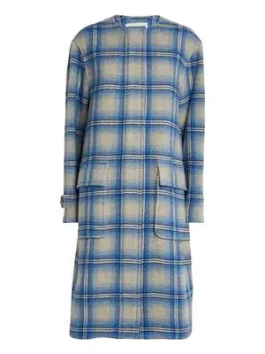 Isabel Marant Étoile Plaid Wool Coat - Blue