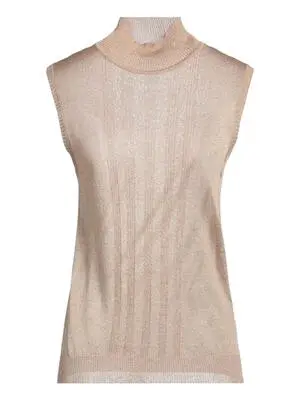 Max Mara Weekend Max Mara Sleeveless High Neck Metallic Knit Camel
