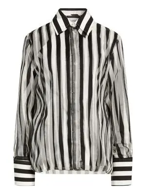 SPORTMAX Sportmax Striped Organza Long Sleeve Shirt
