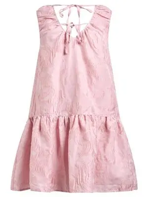 GANNI Jacquard Sleeveless Balloon Dress - Pink