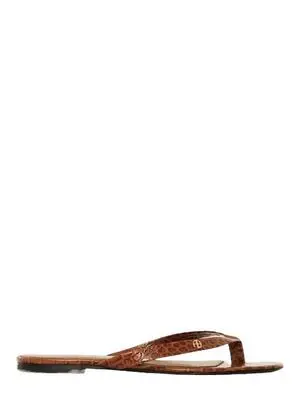 ANINE BING Anine Bing Noelle Croc-Embossed Flat Sandals