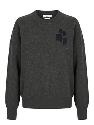 Isabel Marant Étoile Isabel Marant Two-Tone Jacquard Knit Sweater Charcoal
