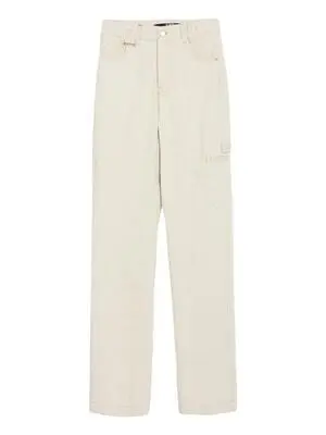 Jacquemus High Rise Straight Leg Jeans - Cream