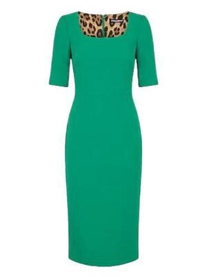 Dolce & Gabbana Solid Knit Dress With Scoop Neckline - Green