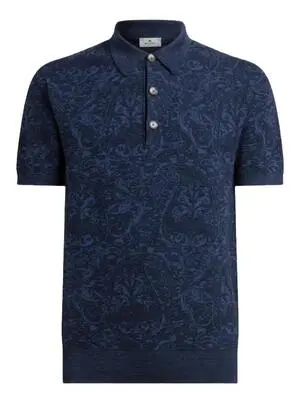 Etro Paisley Jacquard Polo Shirt - Blue