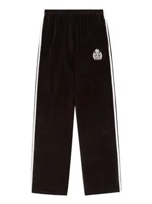 SPORTY  RICH Sporty & Rich Crest Logo Stripe Track Pants - No
