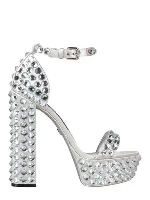 DOLCE & GABBANA Dolce & Gabbana Embellished Block Heel Platform Sandals