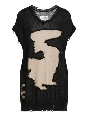 MAISON MARGIELA Two-tone Intarsia-knit Jumper - Black