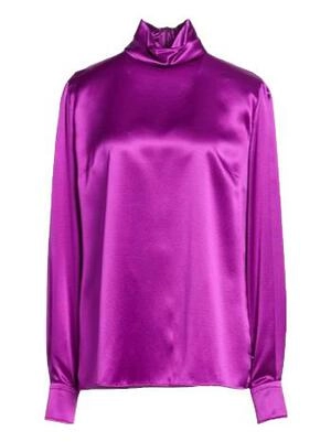 DOLCE & GABBANA Dolce & Gabbana Satin Turtleneck Long Sleeve Top