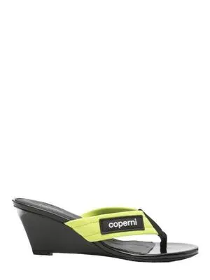 Coperni Logo-patch Wedge Thong Sandals - Black
