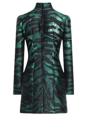 DOLCE & GABBANA Dolce & Gabbana Multicolor Metallic Jacquard Tiger Print Long Sleeve Turtleneck Mini Dress