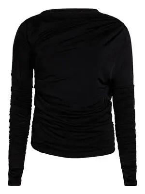 GANNI Ganni Long Sleeve Gathered Stretch Top