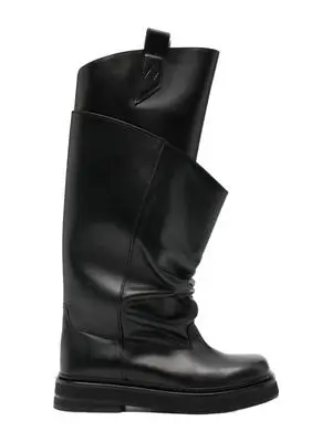 Attico Attico Leather Pull-On Boots Black