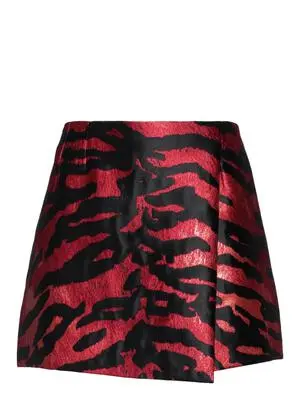 Dolce & Gabbana Zebra Print Jacquard Satin Mini Skirt - Black
