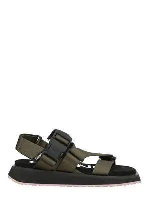 GANNI Strappy Sandals With Hook-and-loop Fastener - Green