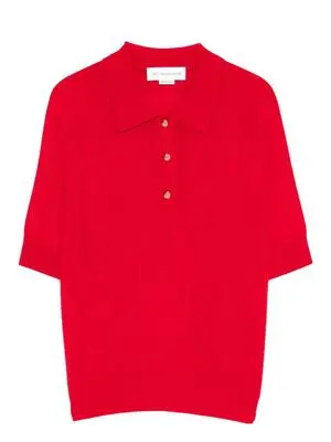 Victoria Beckham Short-sleeved Polo Top - Red